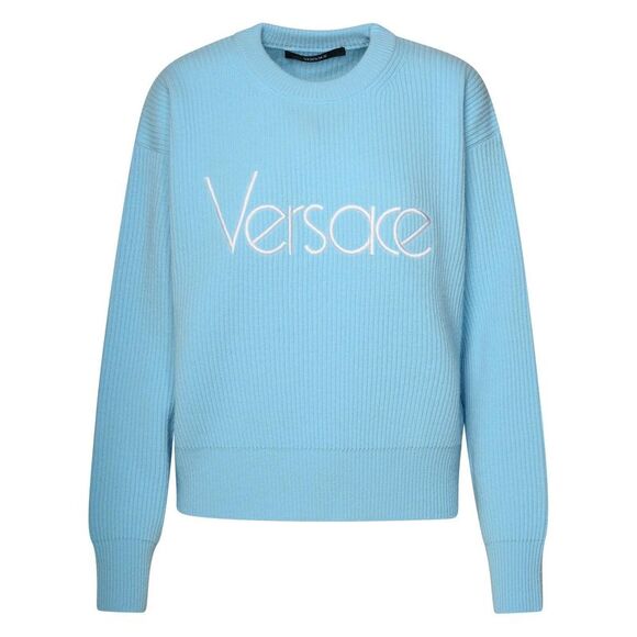 Versace | Sweaters | Versace Light Blue Virgin Wool Sweater | Poshmark